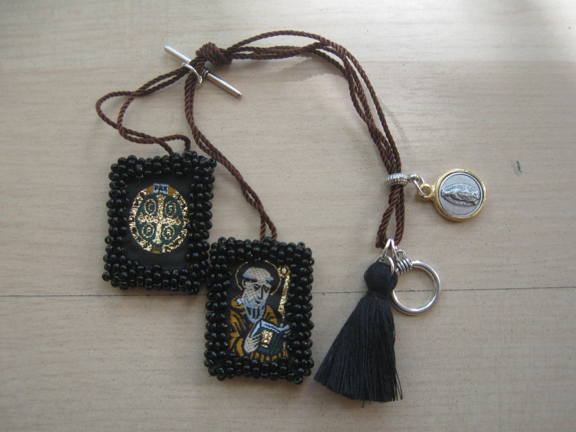 Saint Benedict Scapular Bracelet/escapulario Bordado/mexican Gift/saint ...