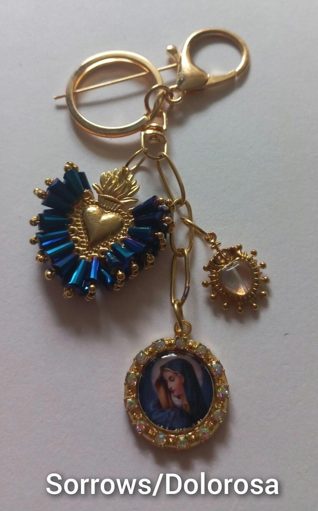 Saint Heart Keychain Hanging Adornment Virgen De Guadalupe St. Jude St ...
