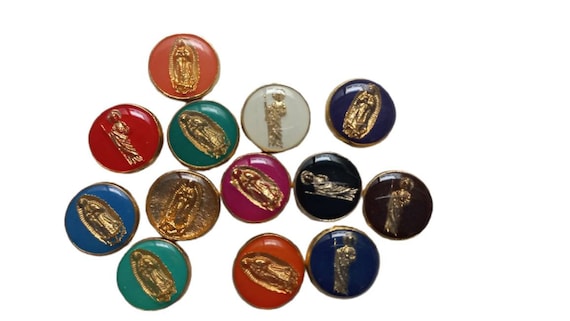 Virgen De Guadalupe San Judas Tadeo Double Sided Button Bead - Etsy