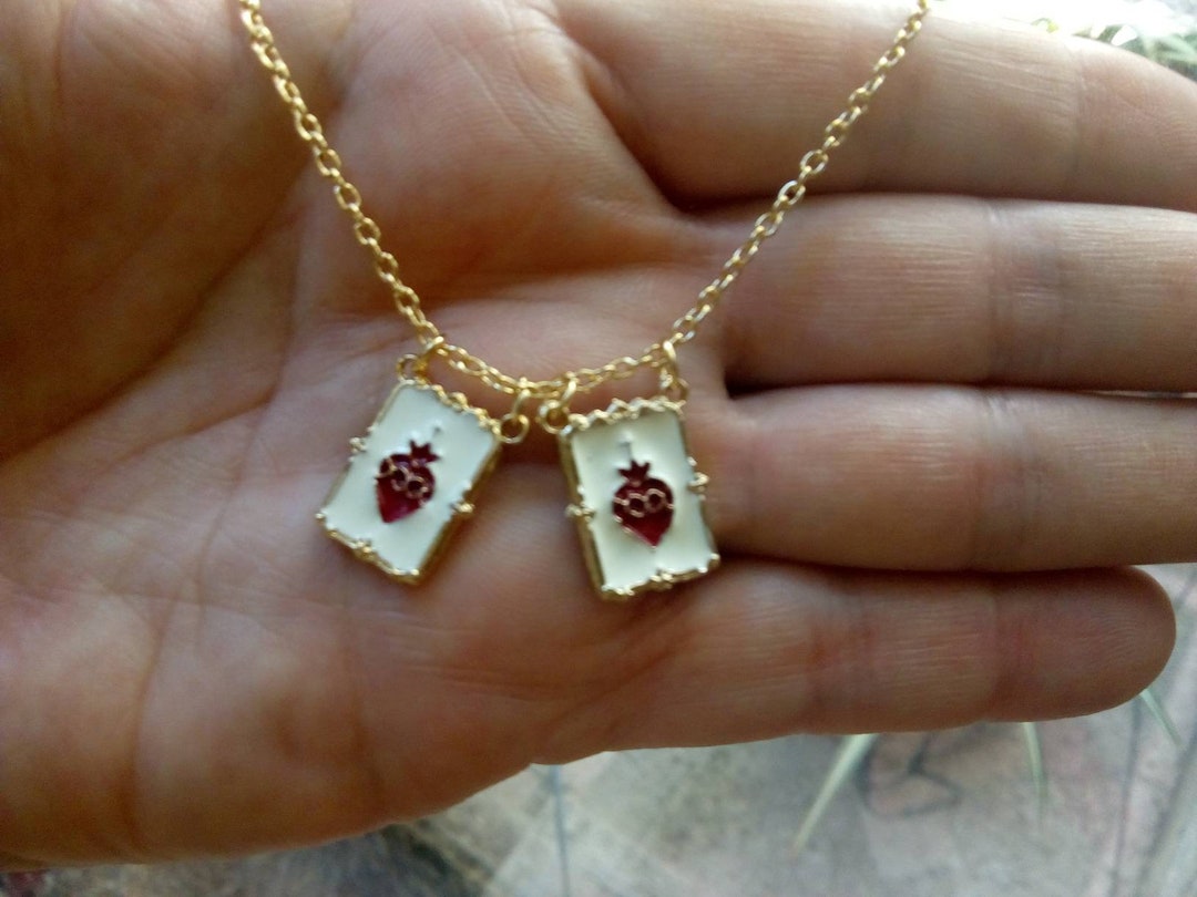 Sacred Heart Detente Scapular Necklace Medallas Sagrado Corazon ...