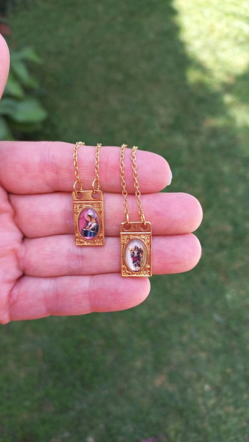 Scapular Necklace Escapulario Faith Jewelry Catholic Gift - Etsy