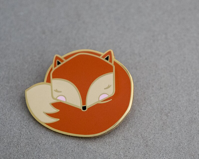 Sleepy Mr Fox Enamel Pin - Etsy UK