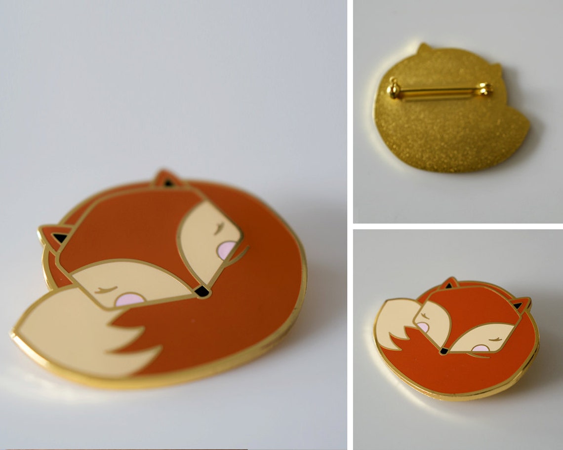 Sleepy Mr Fox Enamel Pin - Etsy Canada