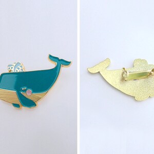 Mini Whale Enamel Pin - Etsy