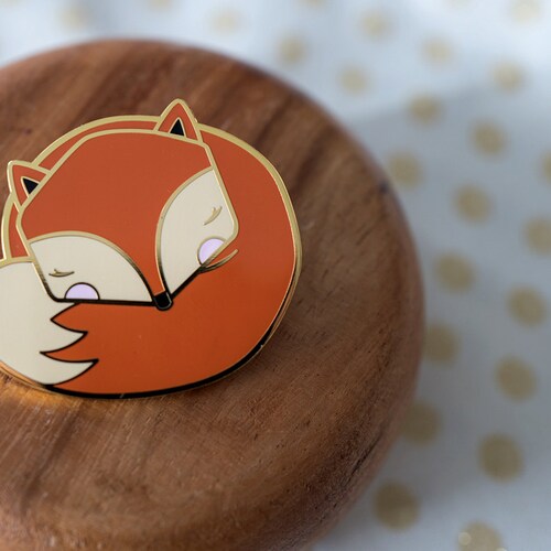 Mini Mr Fox Enamel Pin - Etsy