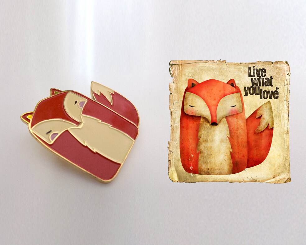 Mini Mr Fox Enamel Pin - Etsy