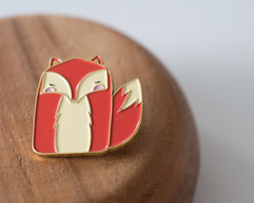 Mini Mr Fox Enamel Pin - Etsy