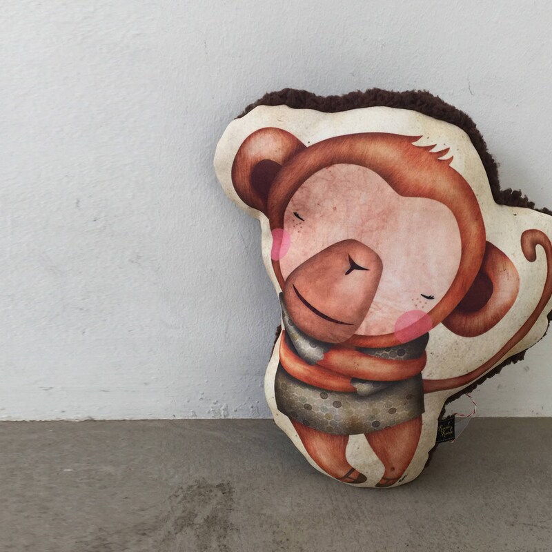 Cheeky Monkey Pillow - Etsy