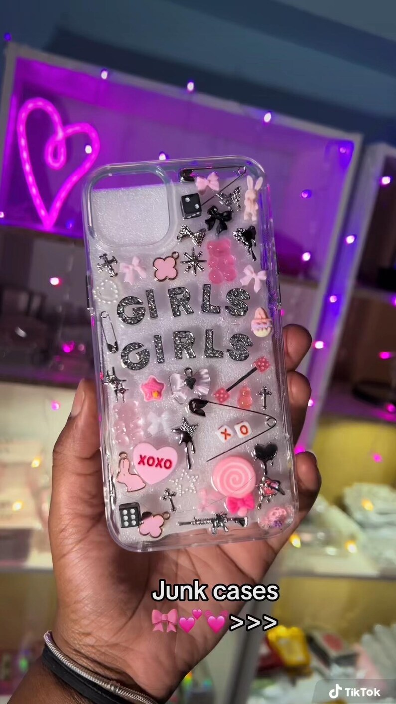 Girly Junk Phone Case Custom Name iPhone Charm Case - Etsy