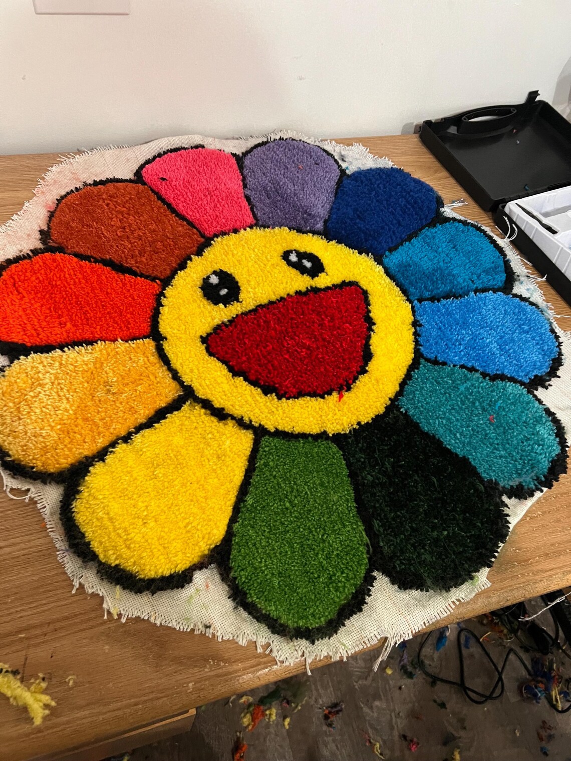 Rainbow Flower Tufted Rug Custom Rug - Etsy