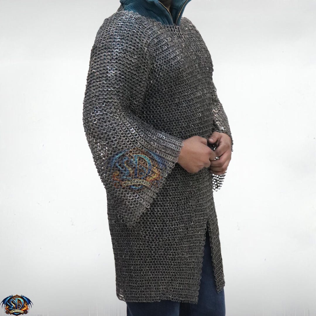 Medieval Chainmail Shirt Stainless Steel Flat Riveted With Flat Washer ...