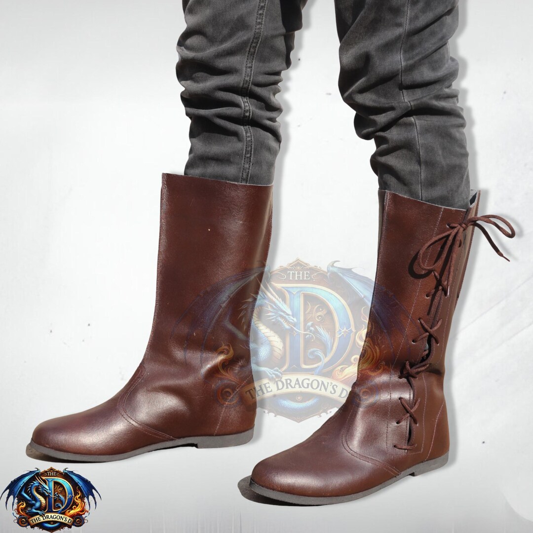 Leather Boots Medieval Custom-fit Authentic Knight and Crusader Style ...