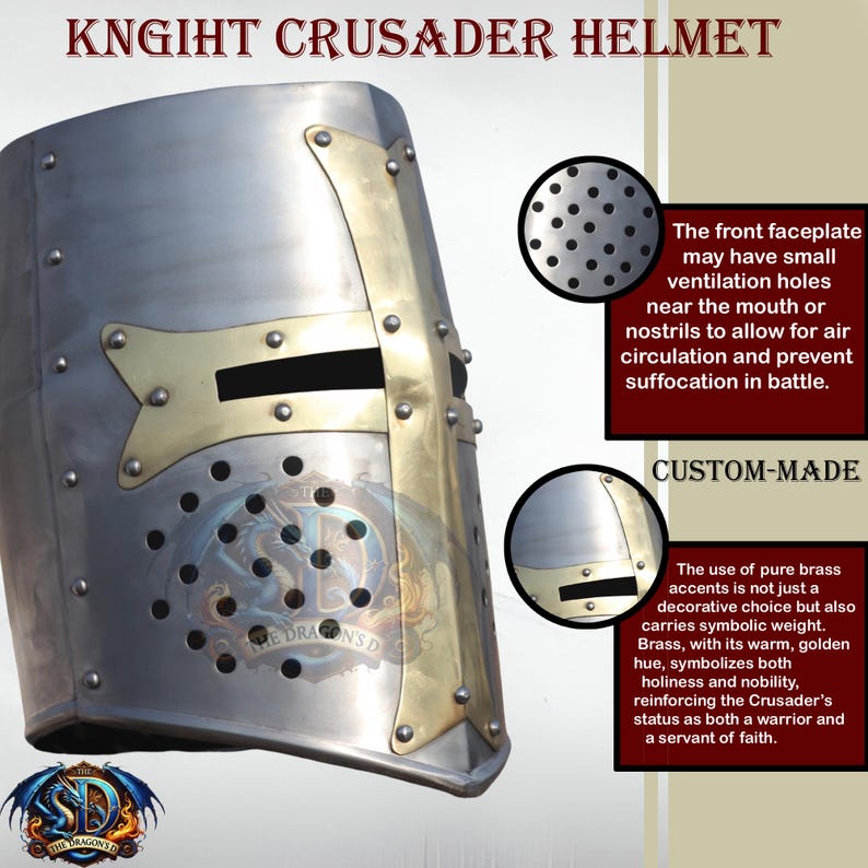 Knight Crusader Medieval Helmet Helm of the Sacred Order, Defender of ...
