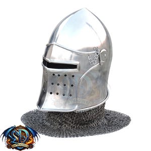 SCA Barbuta Helmet With Riveted Aventail 4130 Hardened Treated Steel - Etsy