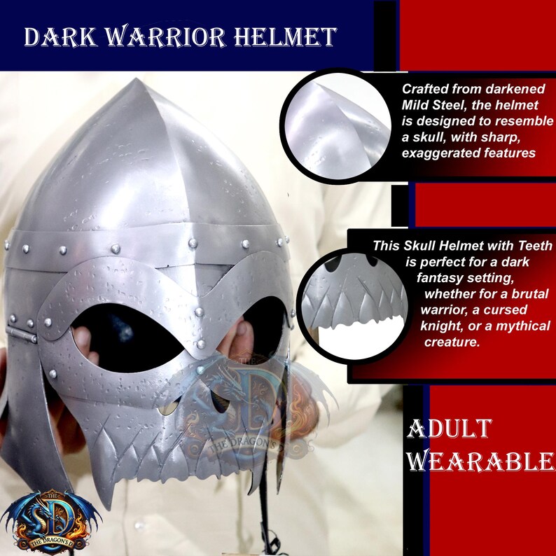 Medieval Dark Warrior Helmet of the Forgotten Realms: A Fearsome Helm ...