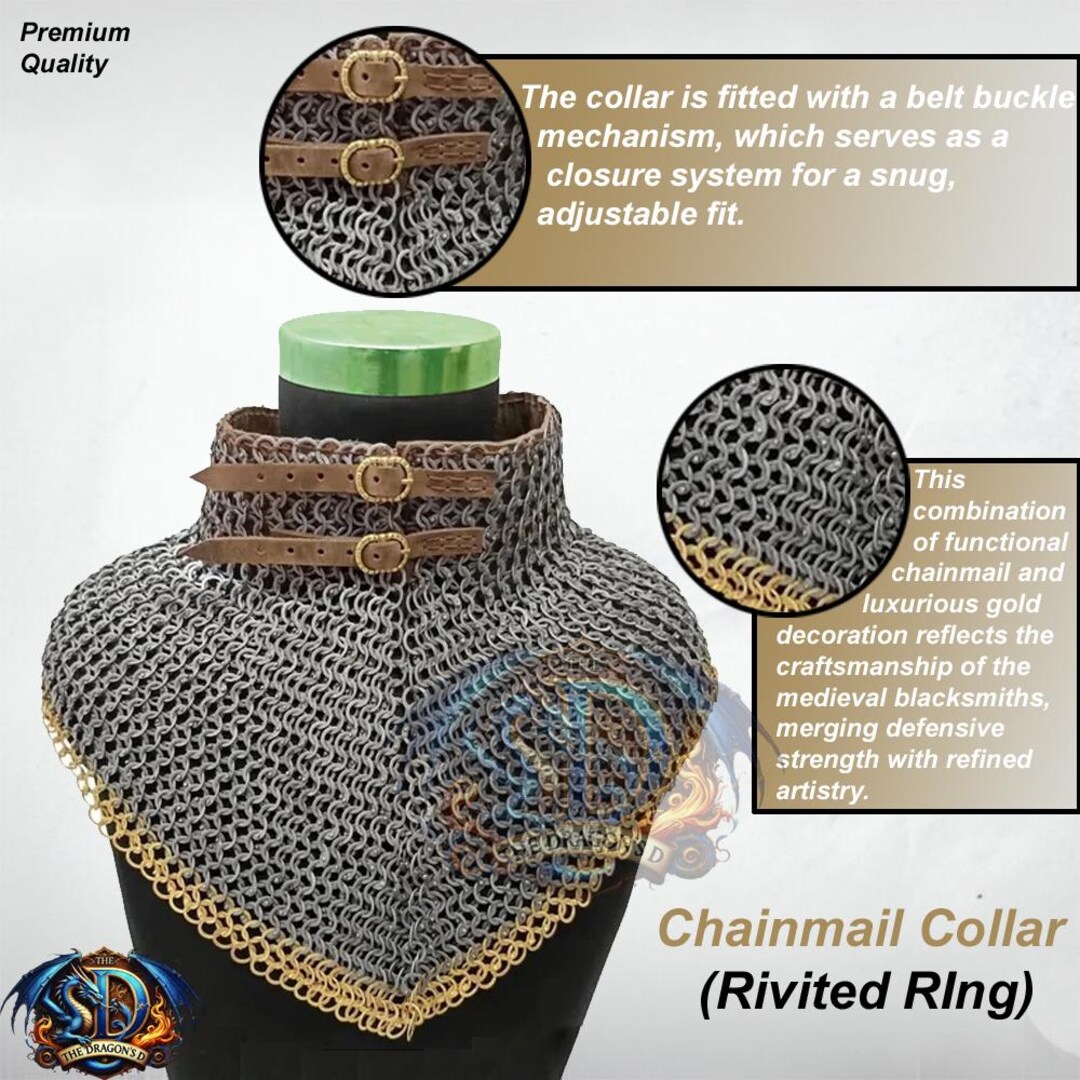 Riveted Alluminium Chainmail Neck and Upper Chest Protector With ...