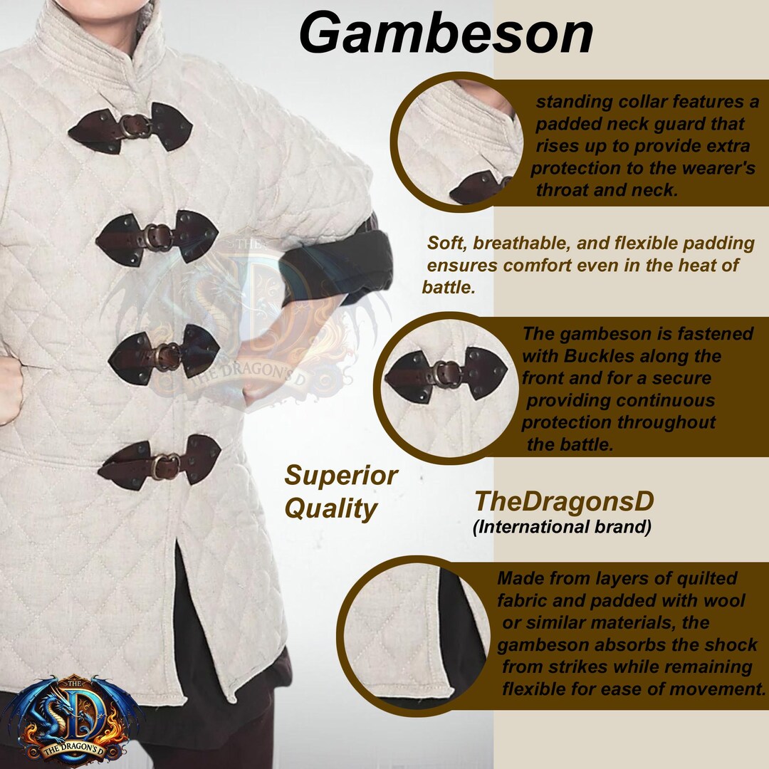 Thick Padded Gambeson Half Sleeve, Thick Armor Reenactment Gambeson ...