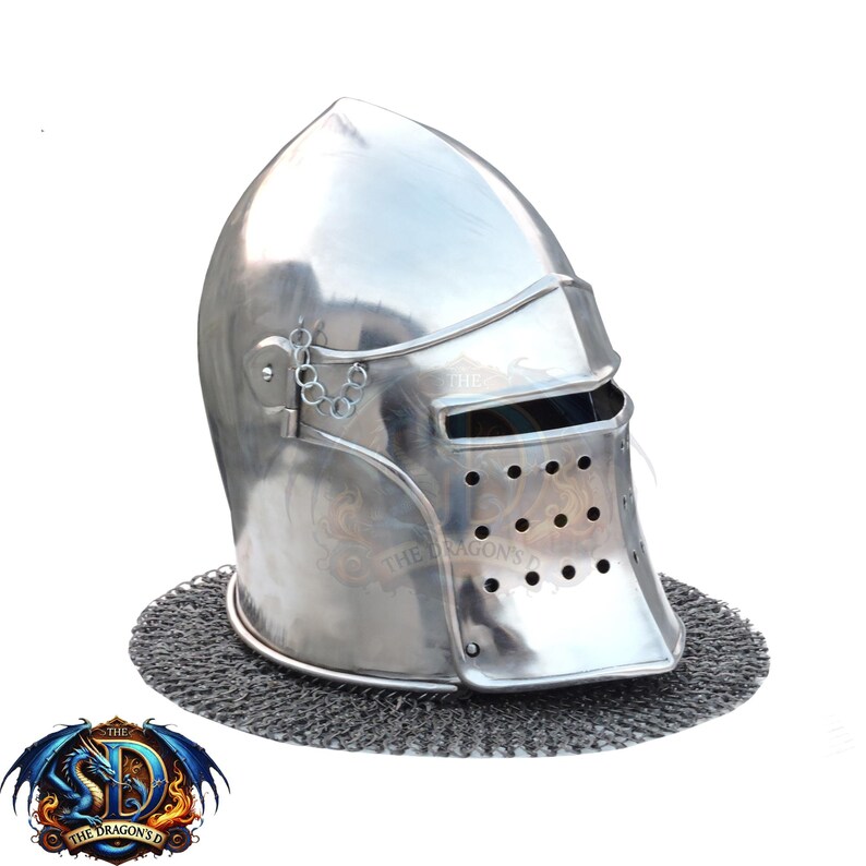 SCA Barbuta Helmet With Riveted Aventail 4130 Hardened Treated Steel - Etsy