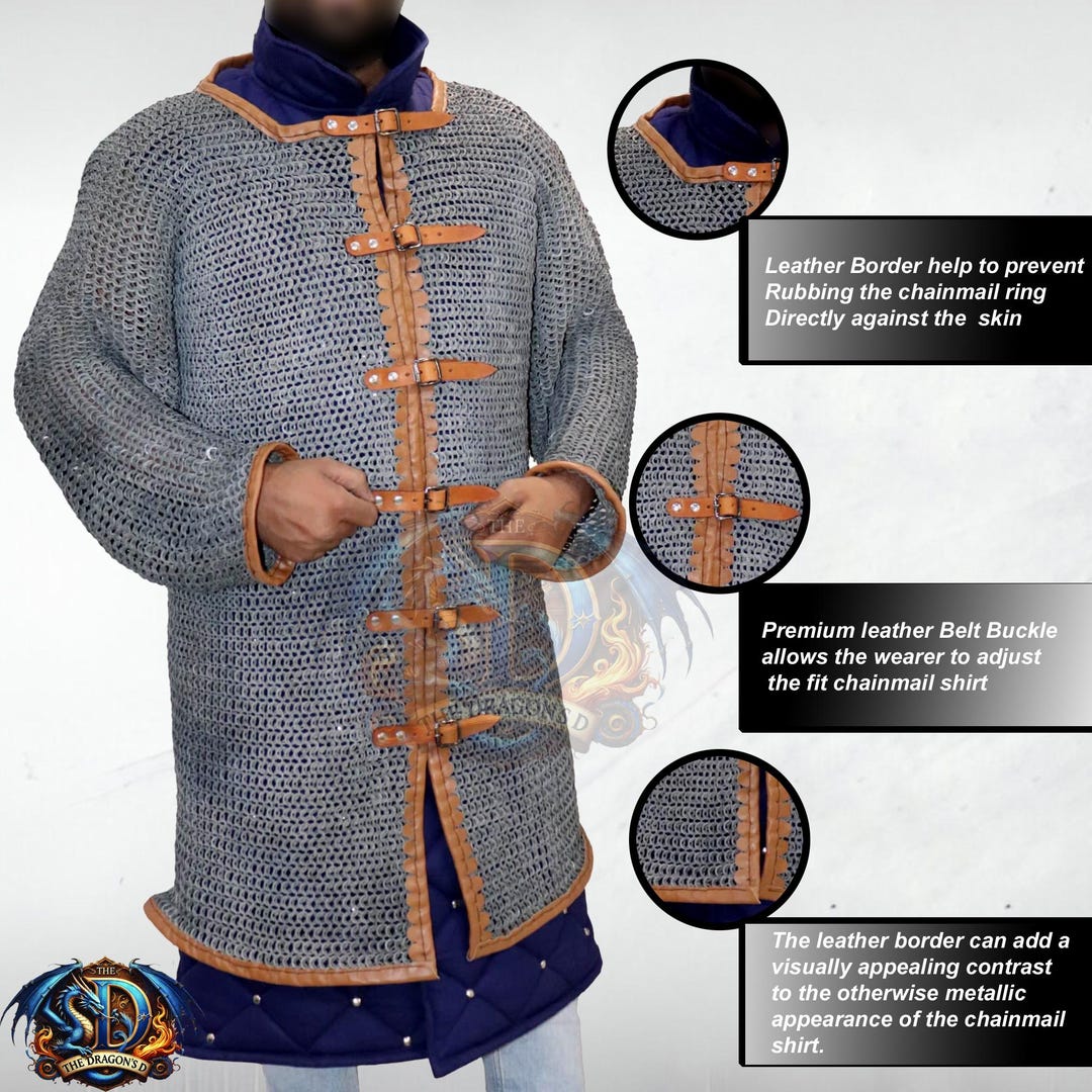 Aluminum Chainmail Shirt, 10 Mm Flat Riveted With Washer Open Chainmail ...