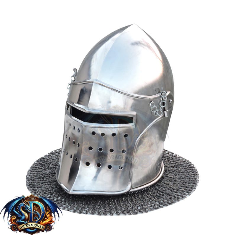 SCA Barbuta Helmet With Riveted Aventail 4130 Hardened Treated Steel - Etsy