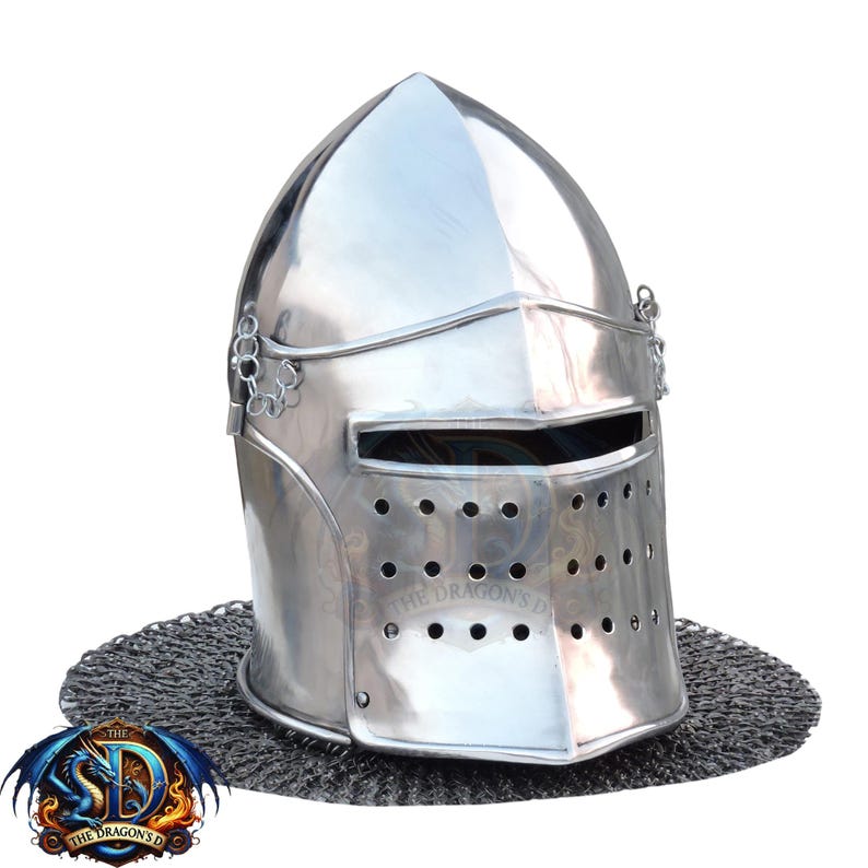 SCA Barbuta Helmet With Riveted Aventail 4130 Hardened Treated Steel - Etsy