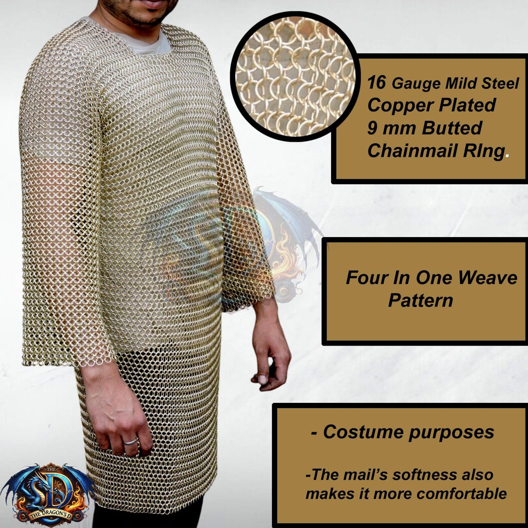 Handcrafted Medieval Chainmail Shirt Traditional Steel Armor for LARP ...