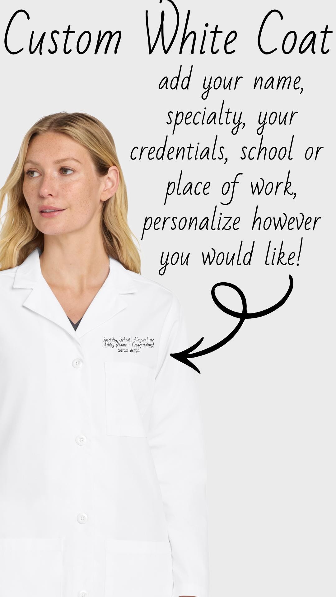 Custom Medical Lab Coat | Embroidery White Coat | FNP | Physician - Etsy