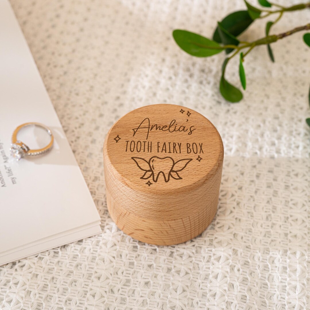 Engraved Tooth Fairy Box,wooden Tooth Box Keepsake,custom Milk Tooth ...