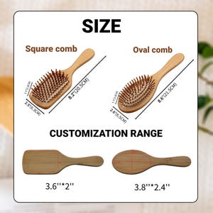 Engraved Birth Flower Airbag Brush,wedding Wooden Comb,hair Combing for ...