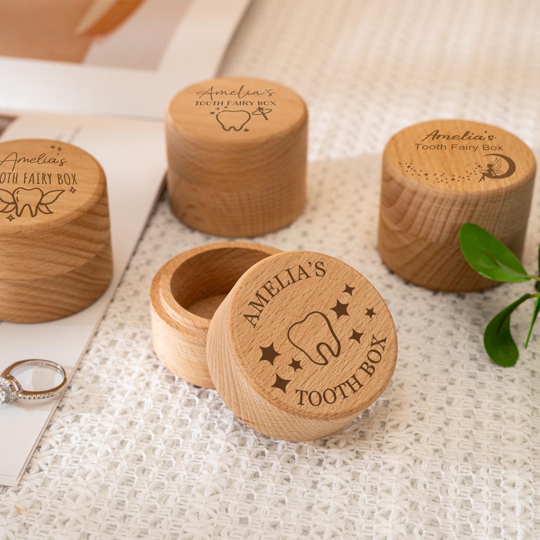 Engraved Tooth Fairy Box,personalised Wooden Tooth Fairy Coin Box,boy ...