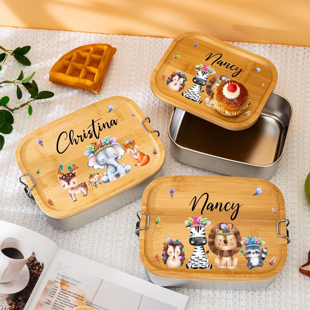 Custom Wooden Lunch Box,kindergarten Lunch Box With Animals,school ...