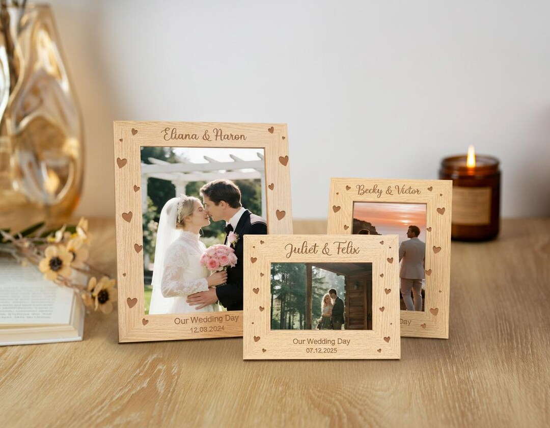 Engagement Gift, Engaged Photo Frame, Personalised Engaged Couple Gift ...