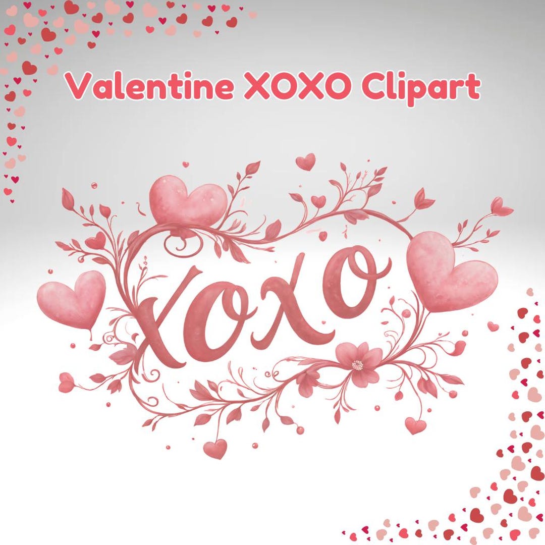 Romantic XOXO Valentine's Day PNG Clip Art - Etsy
