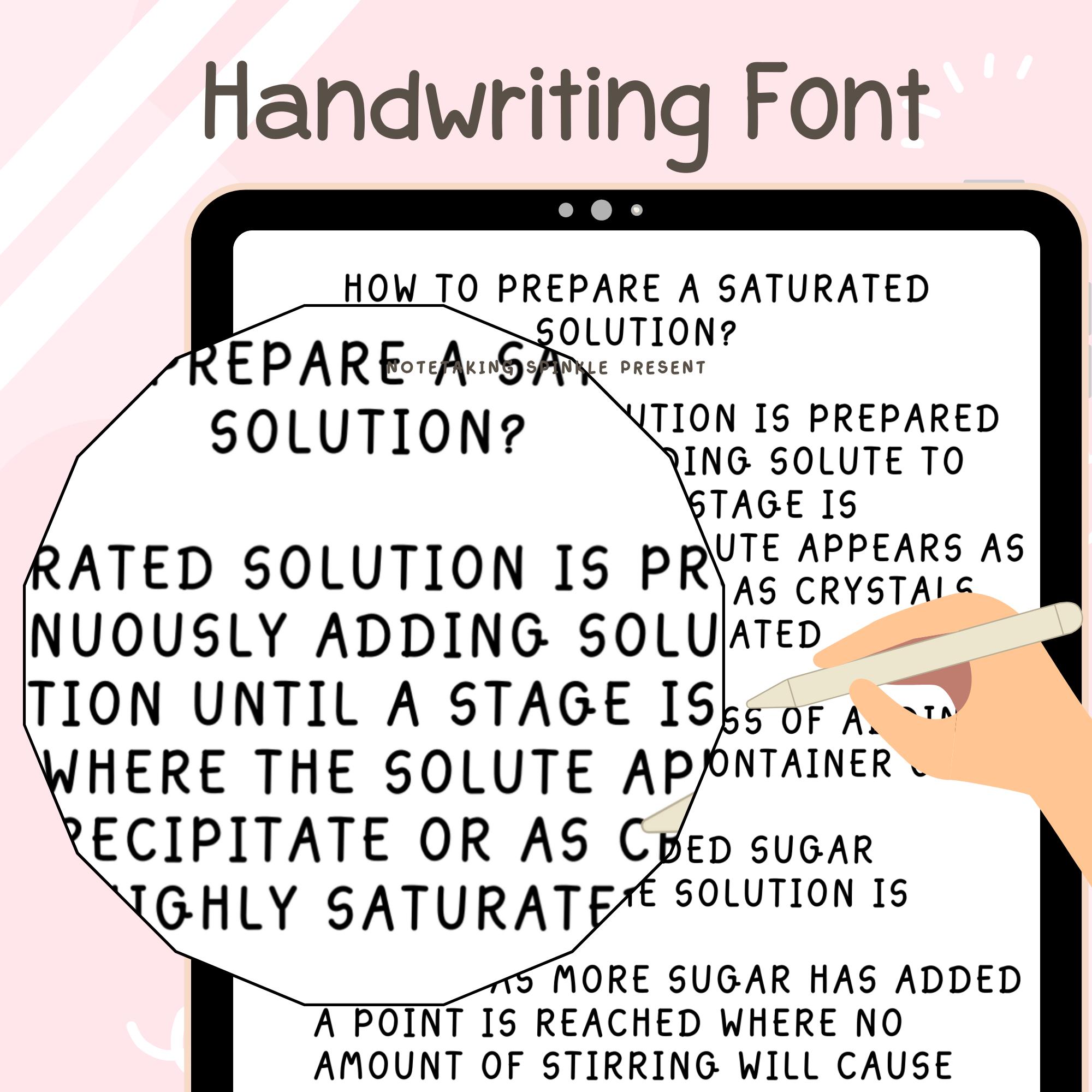 Notetaking Font, Neat Handwriting Font, Handwritten Font, Font for ...