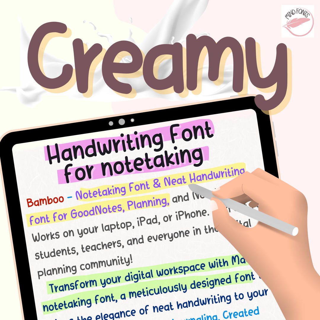 Notetaking Font, Neat Handwriting Font, Handwritten Font, Font for ...