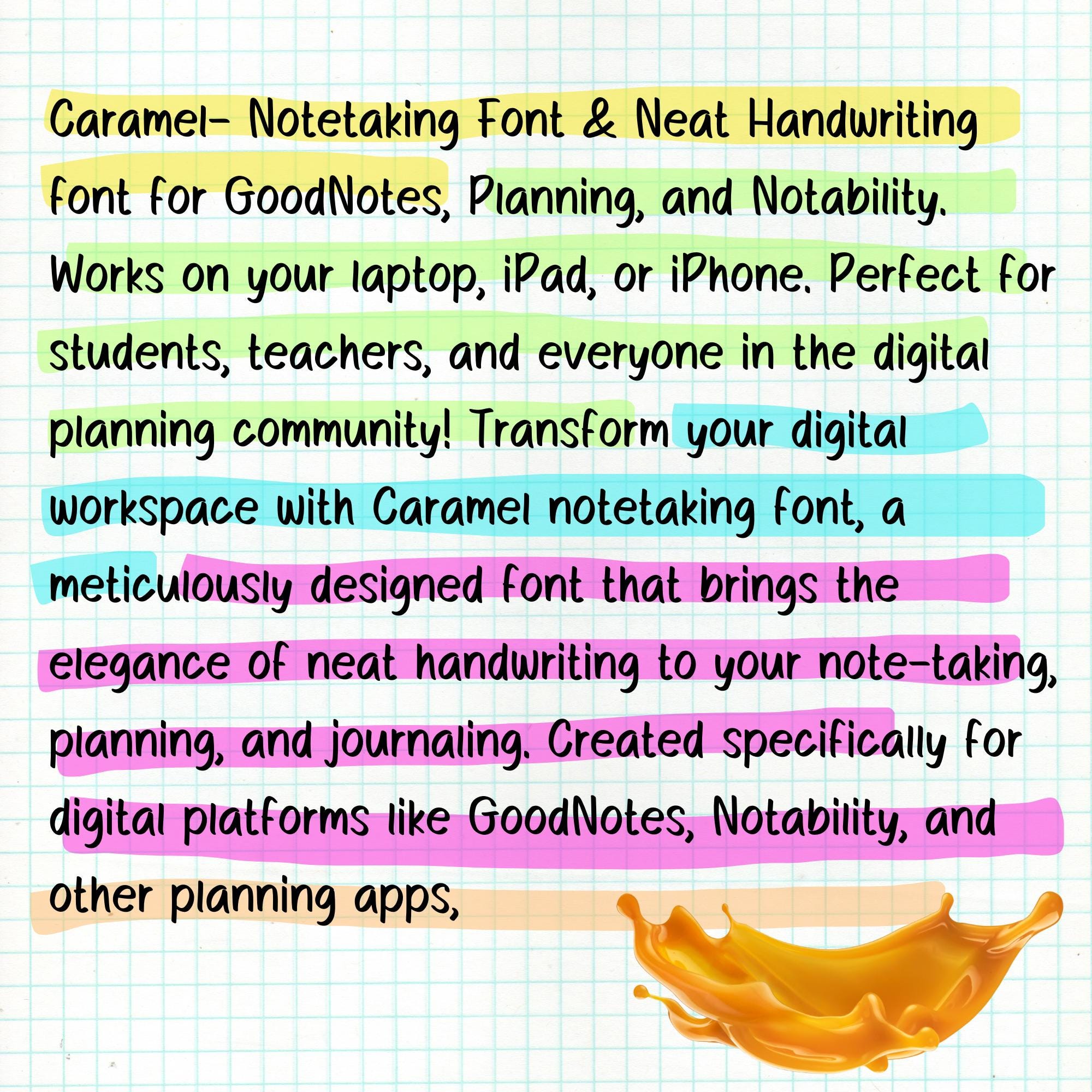 Notetaking Font, Neat Handwriting Font, Handwritten Font, Font for ...