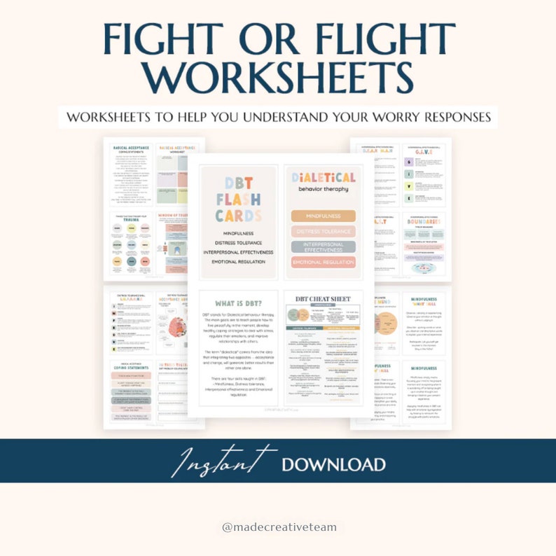 Trauma Therapy Bundle Anxiety Coping Skill Cards & Worksheets PTSD ...