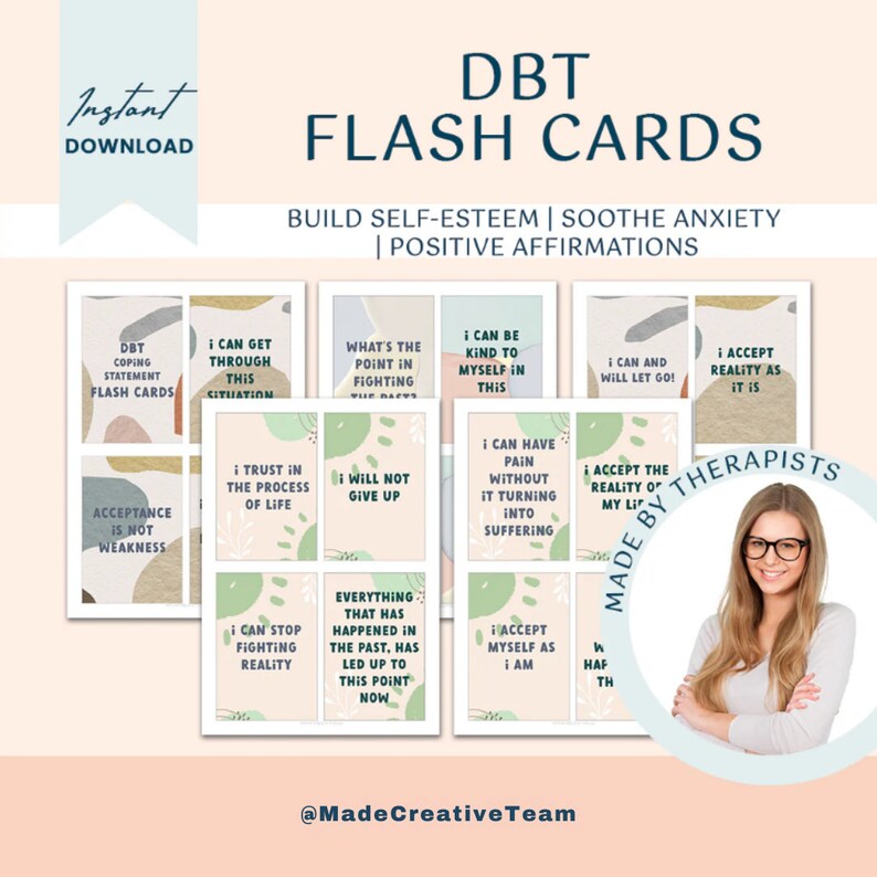 DBT Mega Bundle, DBT Skills, Mental Health, DBT Flash Cards, Boundary ...