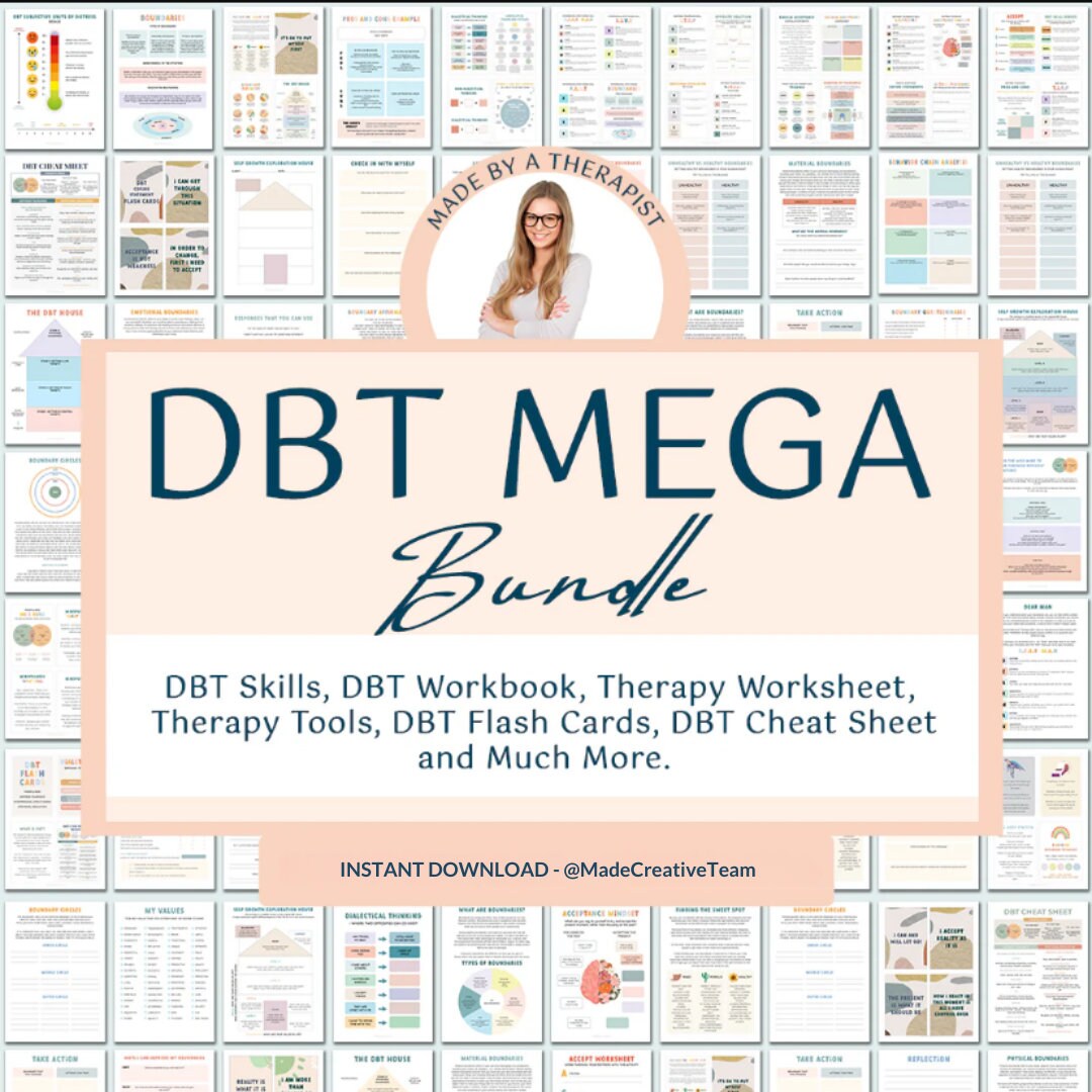 DBT Mega Bundle, DBT Skills, Mental Health, DBT Flash Cards, Boundary ...