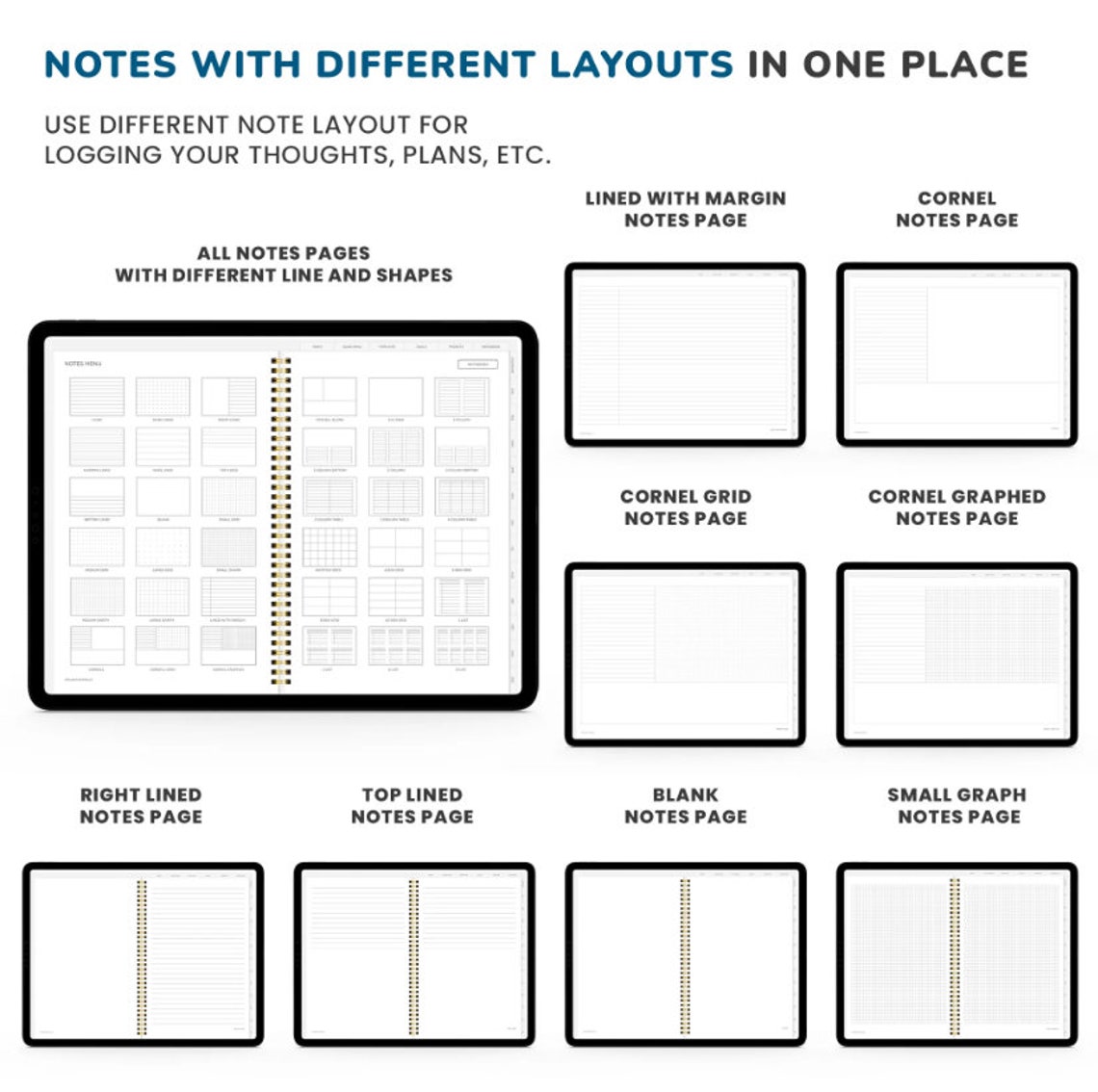 Boho Minimalist Digital Planner Monthly and Yearly Interactive Health ...