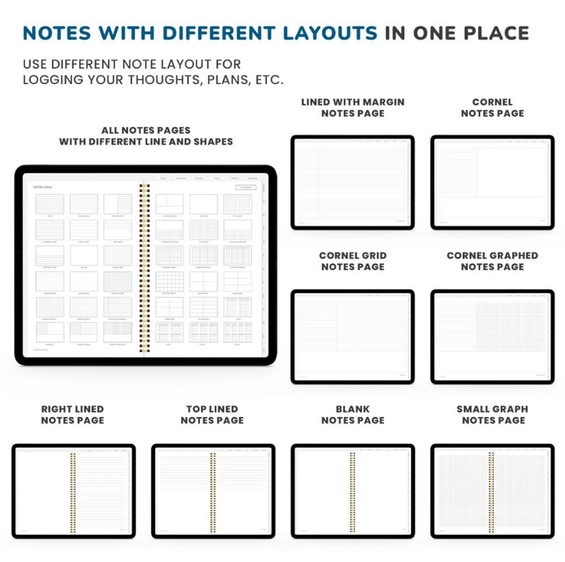 Boho Minimalist Digital Planner Monthly and Yearly Interactive Health ...