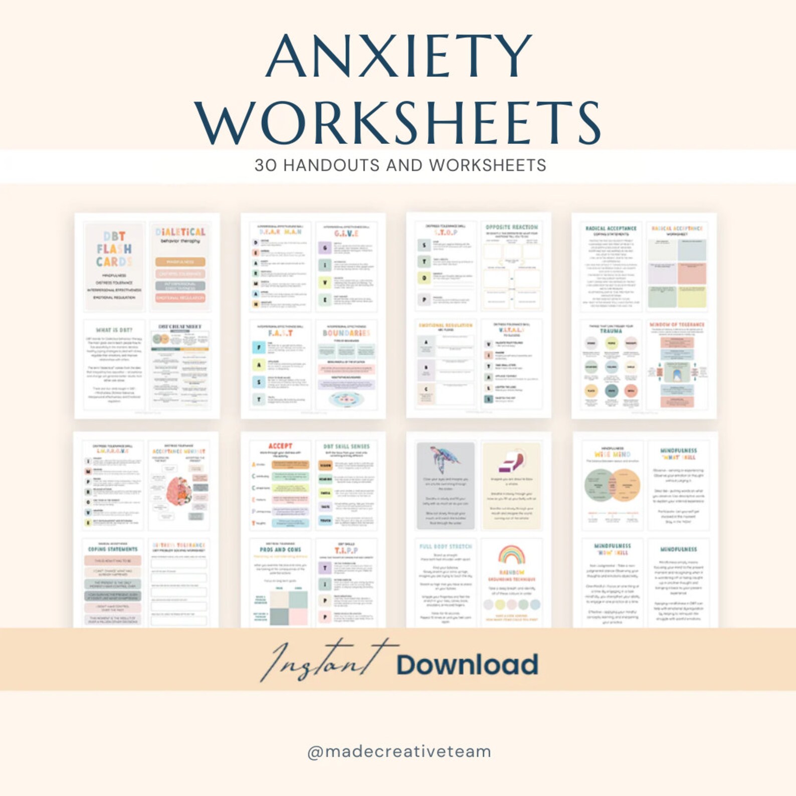 Therapy Worksheet Bundle, Psychology Resources, Inner Critic ...