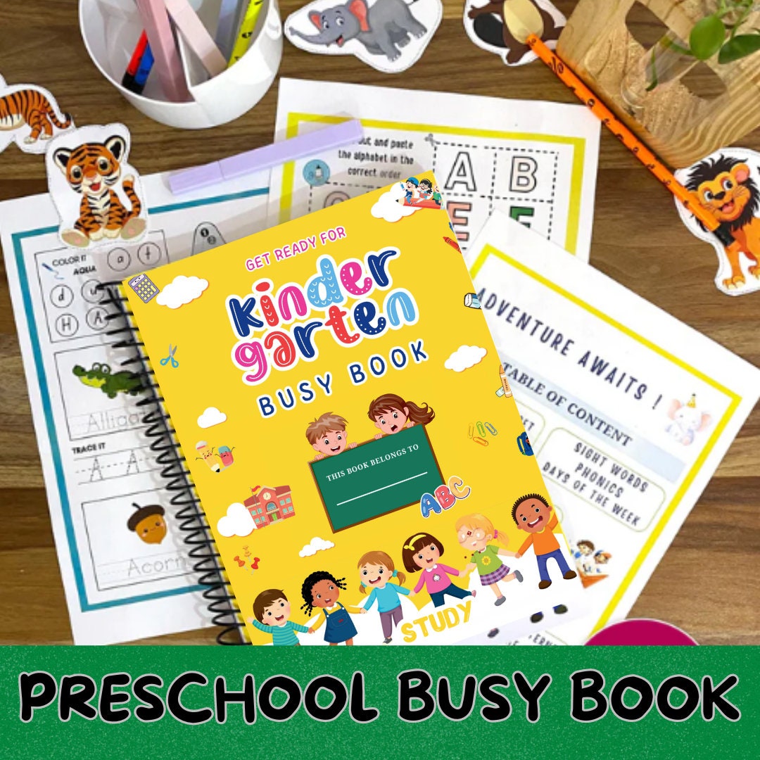 200 Worksheets Busy Book Printable Preschool Workbook Kindergarten ...