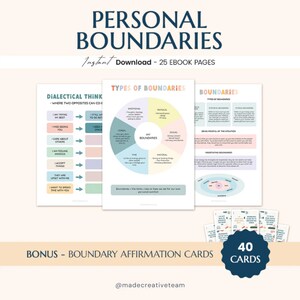 Therapy Worksheet Bundle, Psychology Resources, Inner Critic, Boundaries, Trauma, Acceptance ...
