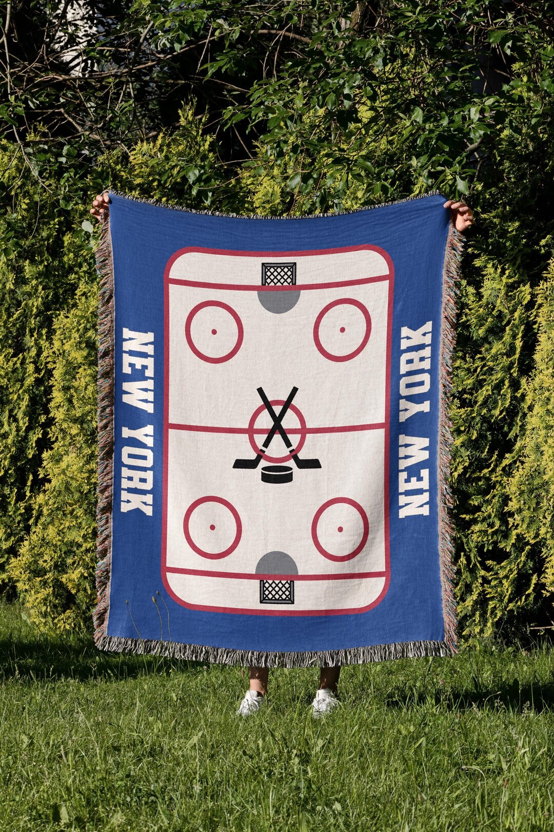 New York, Woven Blanket, Ranger, Hockey, Christmas Gift, Hockey Blanket ...