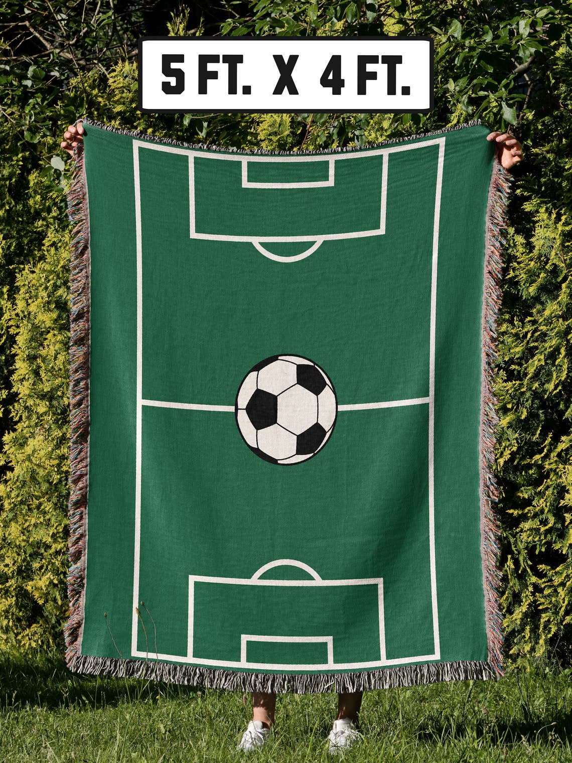 Soccer Field Woven Blanket: 100% Cotton, USA Made - Etsy
