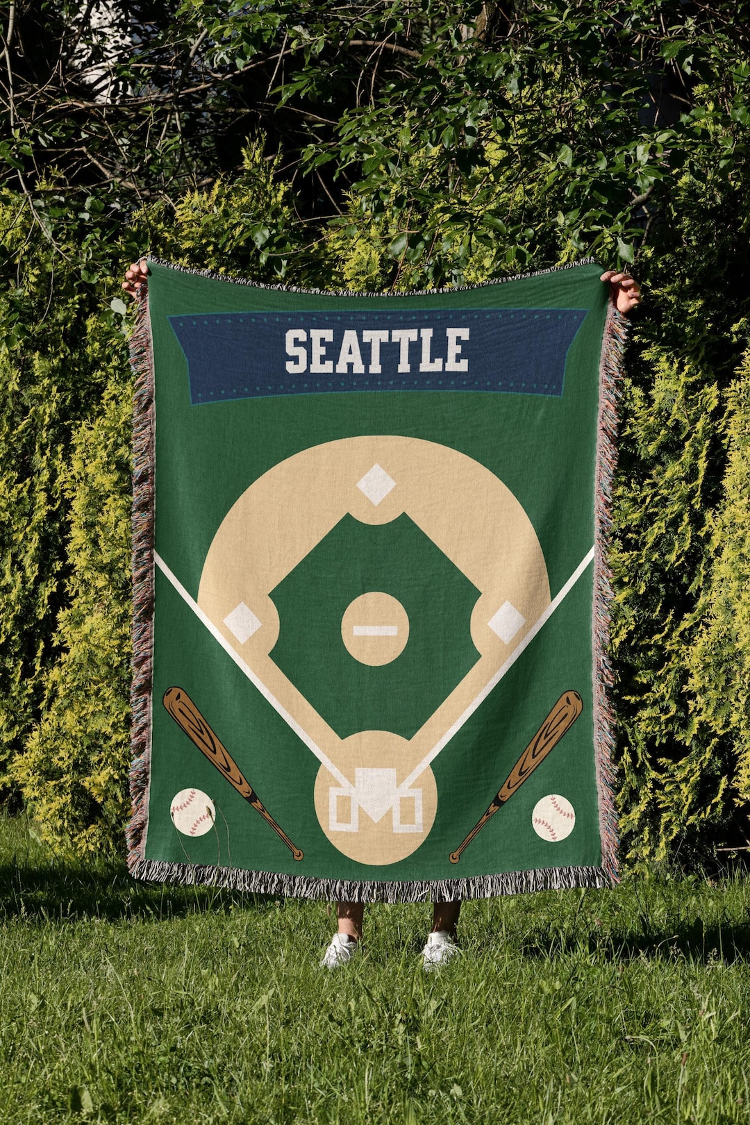 Seattle Baseball Woven Blanket: Mariner Fan Gift - Etsy