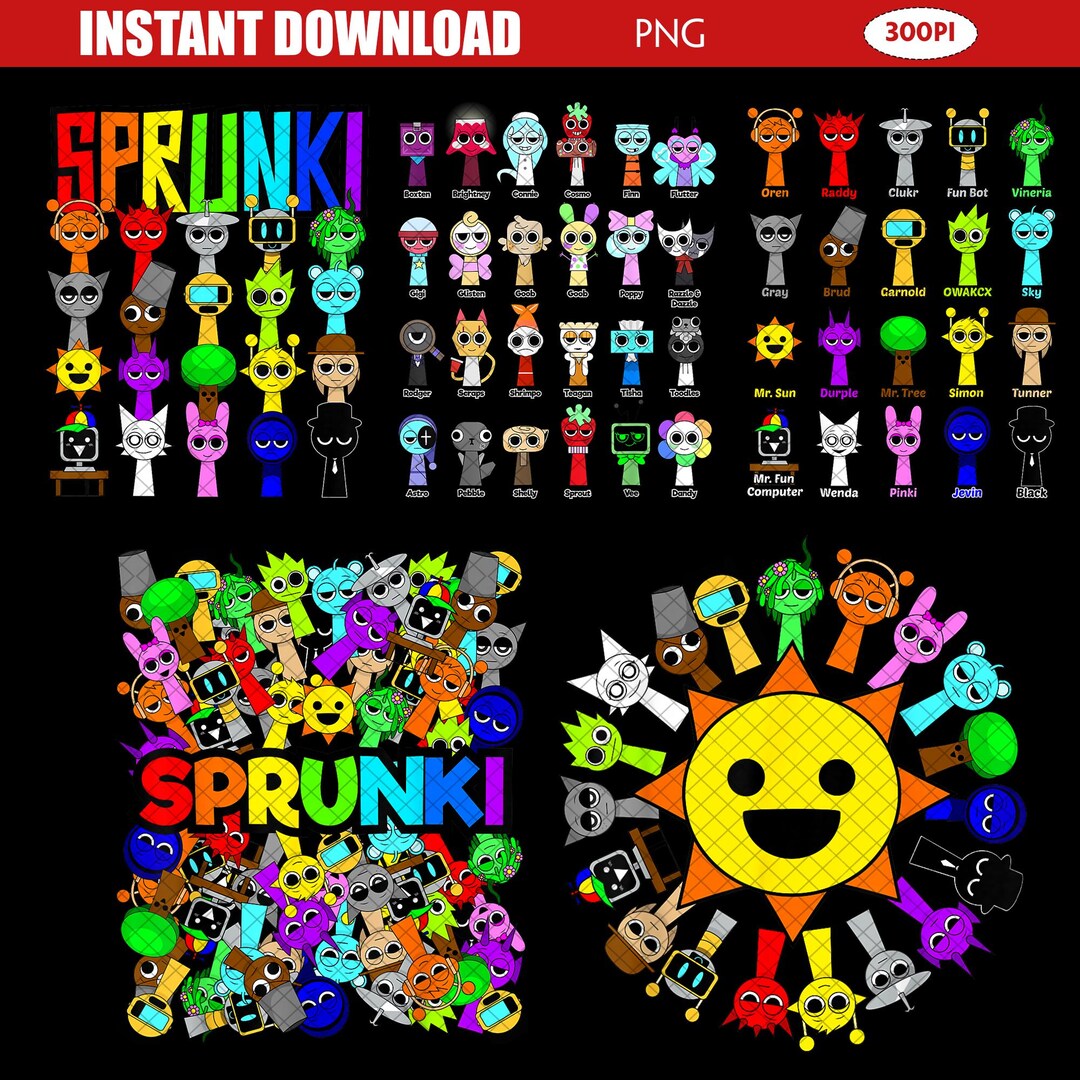 Sprunki Beats png und Team 5 png Download - Etsy.de