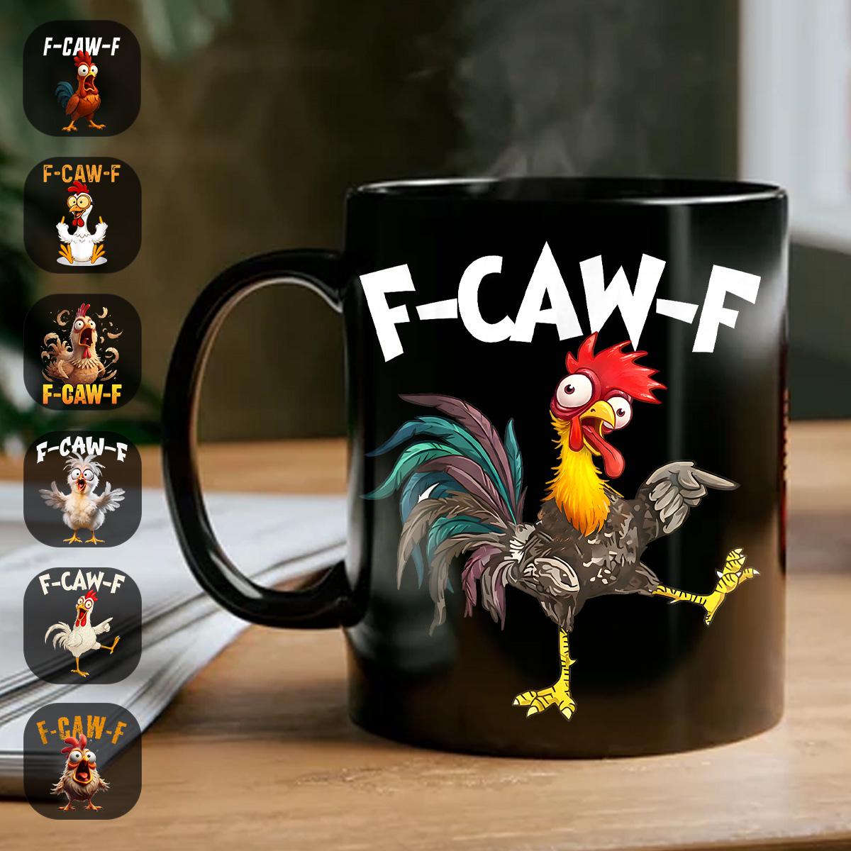 Funny Rooster Meme Mug, F-caw-f Chicken Humor Mug, Chicken Lover Gift ...