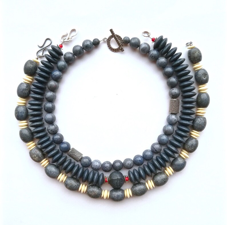 NATURAL Blue Coral Choker Bold Stone Choker Modern Choker | Etsy